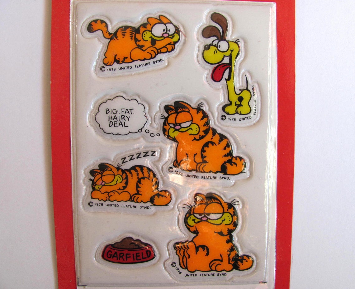 Adorable Garfield and Odie Vintage Puffy Sticker Sheet Package - Etsy