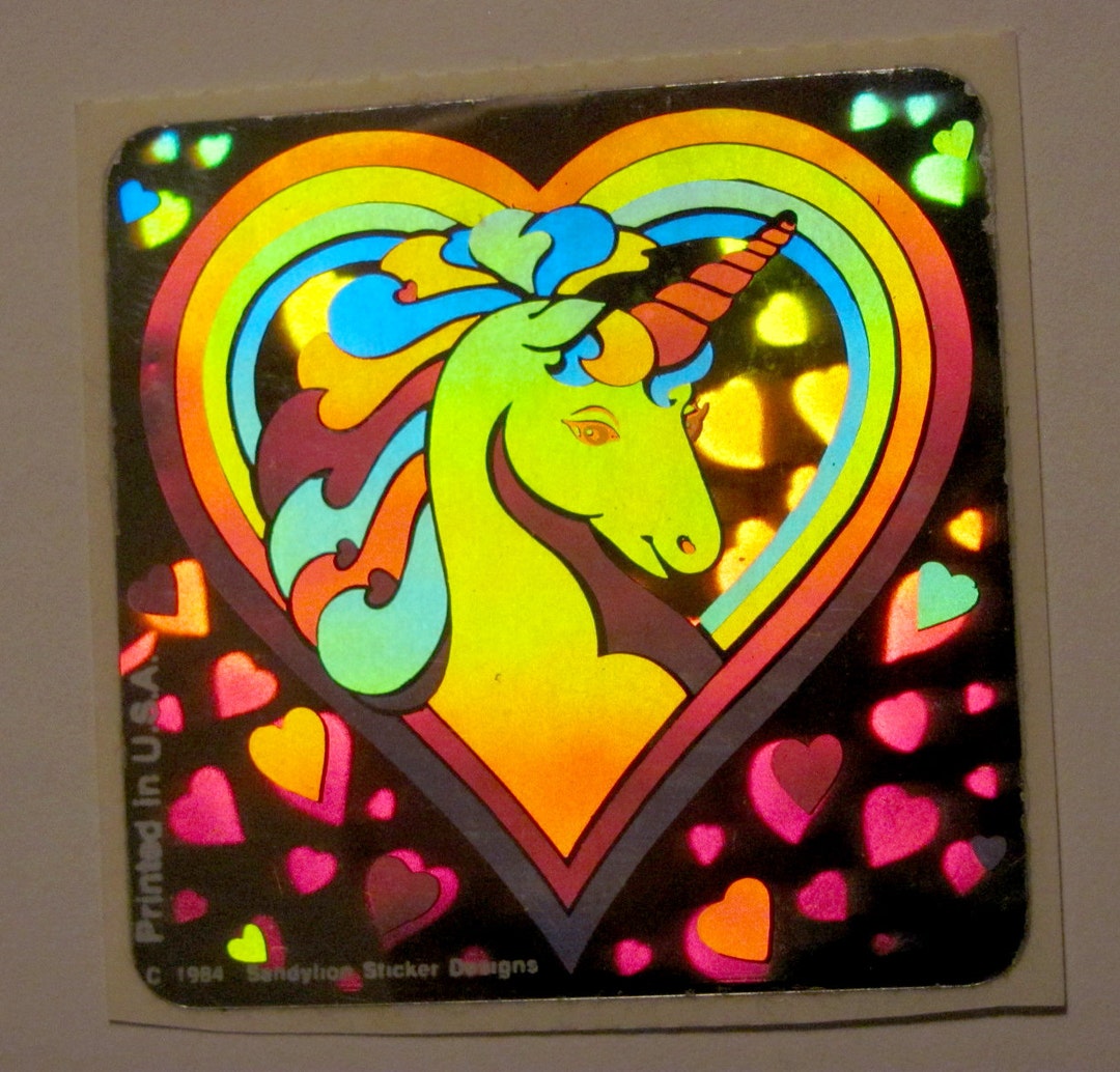 Sandylion Holographic Unicorn Vintage Sticker - 80s Retro Hologram ...