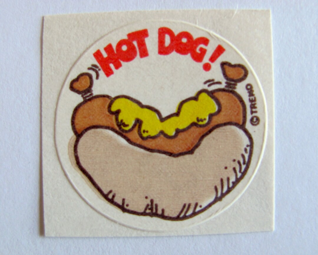 Vintage Trend Scratch and Sniff Hotdog Sticker - 80's Unique Retro Gift ...