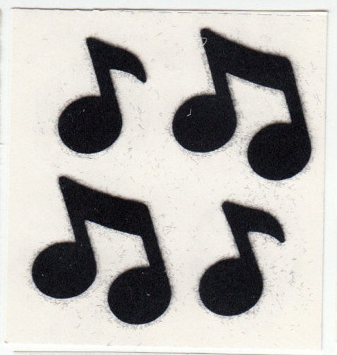 Sandylion Fuzzy Vintage Musical Notes Sticker Mod - Black Music Note ...