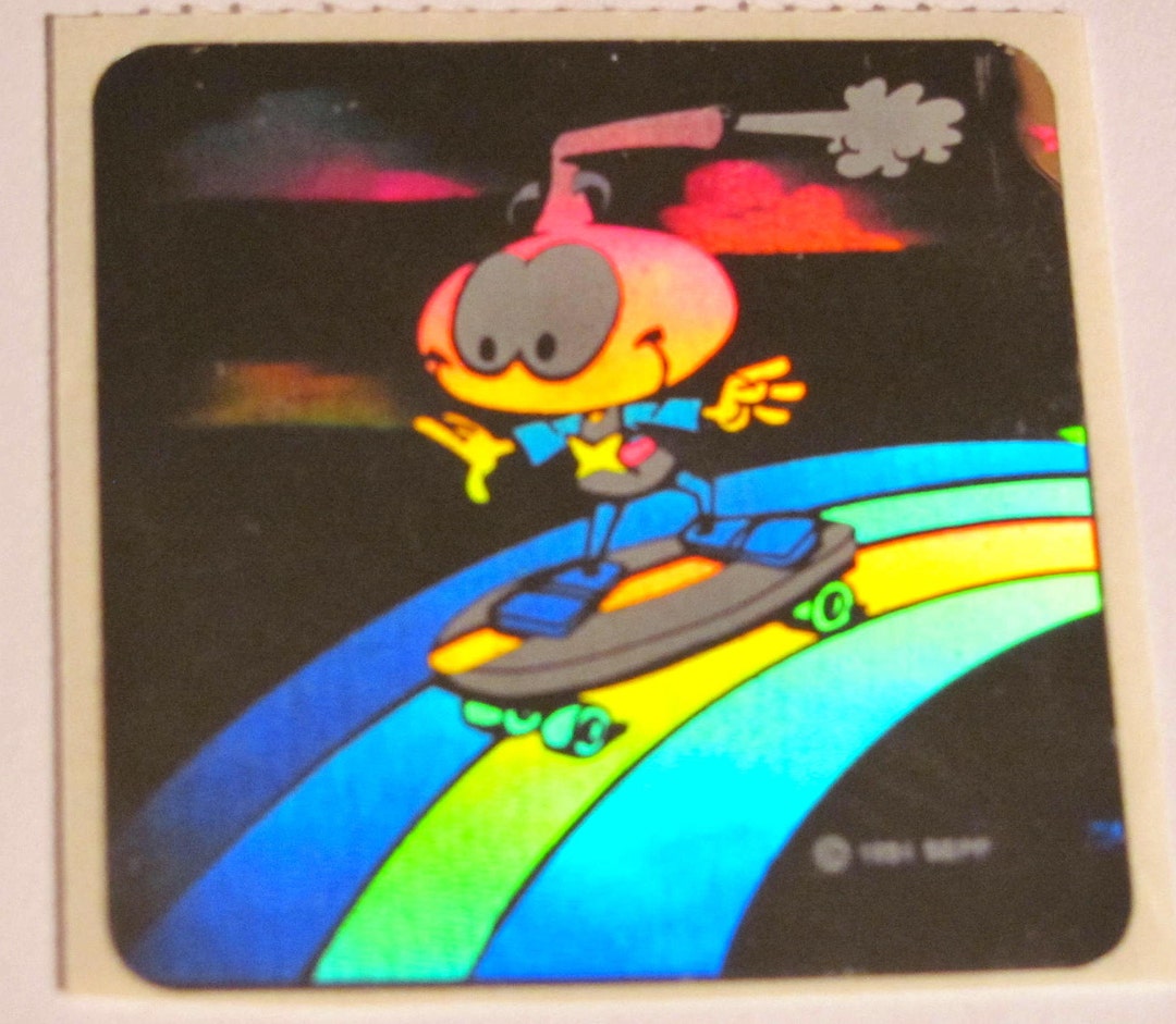 Snorks Skateboard Vintage Hologram Cartoon Alien Sticker - 80s Retro ...