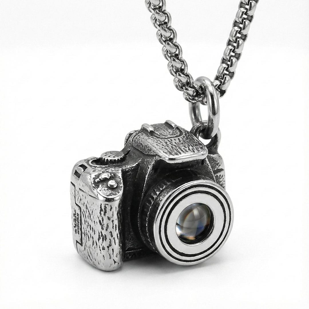 Personalized Camera Projection Necklace - Custom Photo Inside, Retro ...