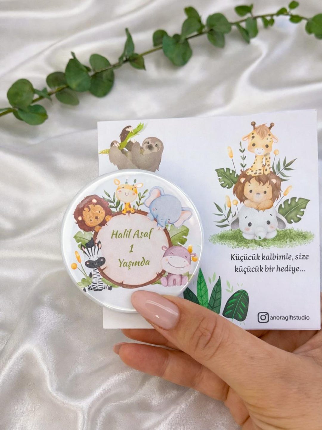 Personalized Baby Welcome Magnet Favor Teddy Bear Baby Shower Gift ...