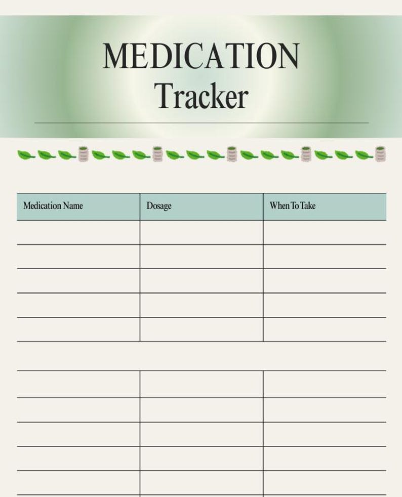 Medication Tracker - Etsy