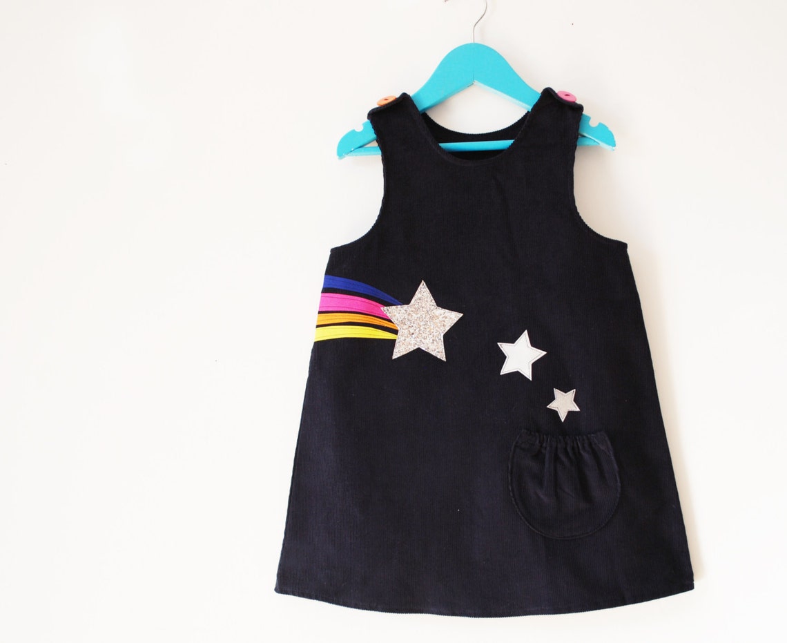 Starburst Navy Pinafore Glitter Dress - Etsy