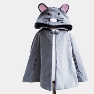 Mouse Fancy Cape in Grey Velvet - Etsy