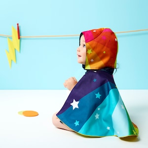 Personalised Kids Superhero Rainbow Cape and Mask Set, Superstar Super ...