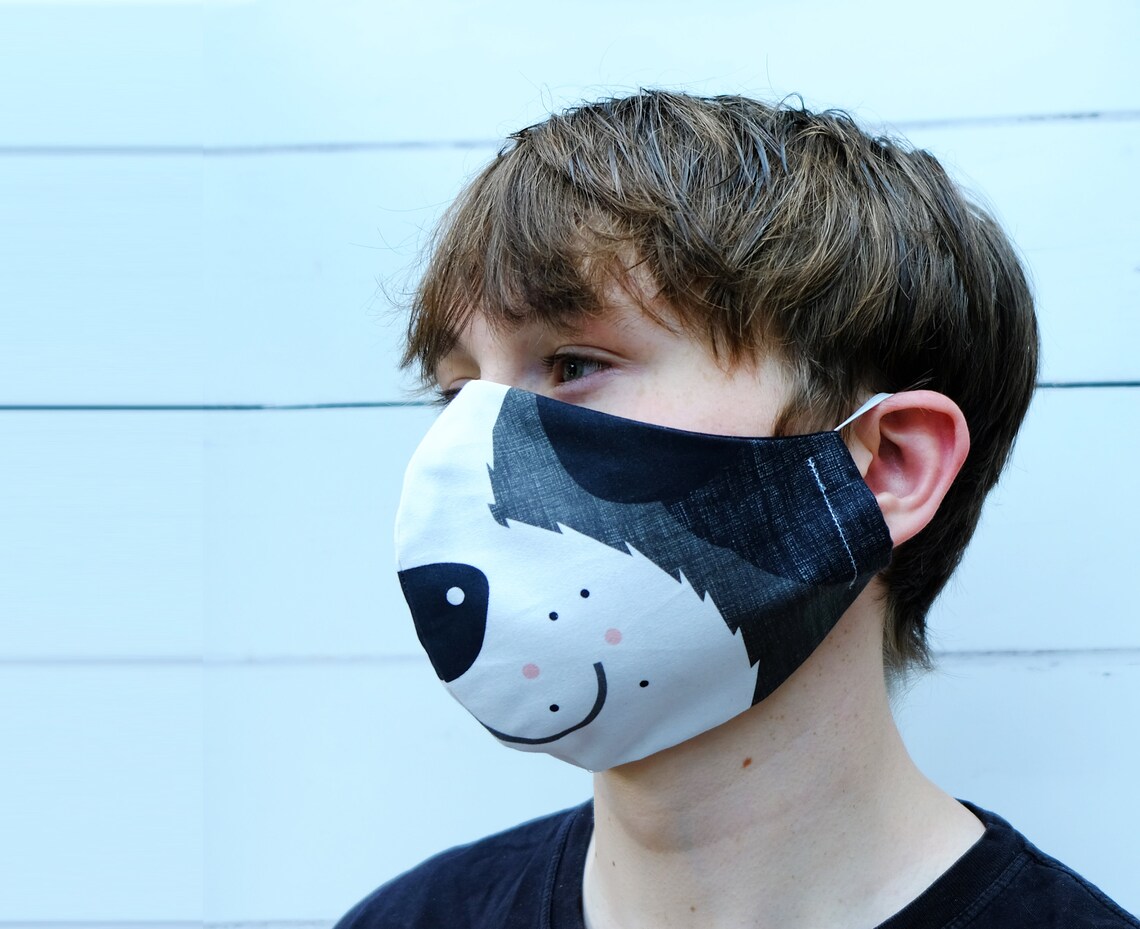 Dog face mask kids family face mask puppy animal character | Etsy