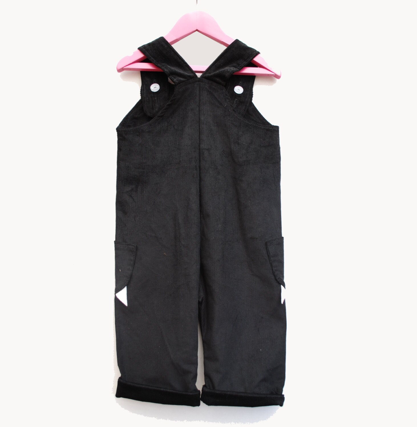 Handmade Cat Dungaree Overalls in Black Cord - Etsy UK