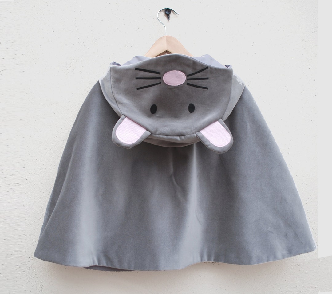 Mouse Fancy Cape in Grey Velvet - Etsy