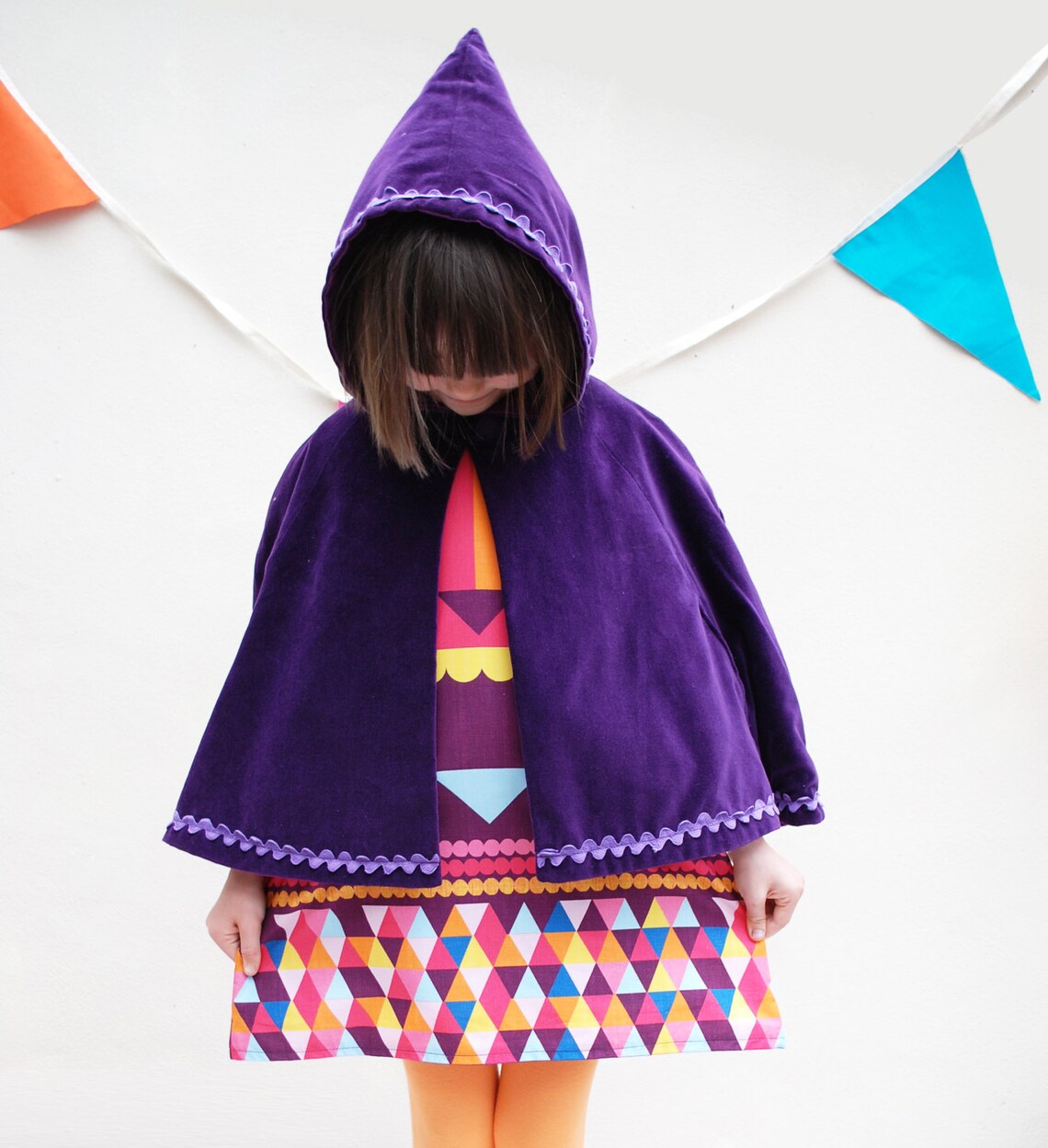 Purple velvet Christmas party cape with dress set optional | Etsy