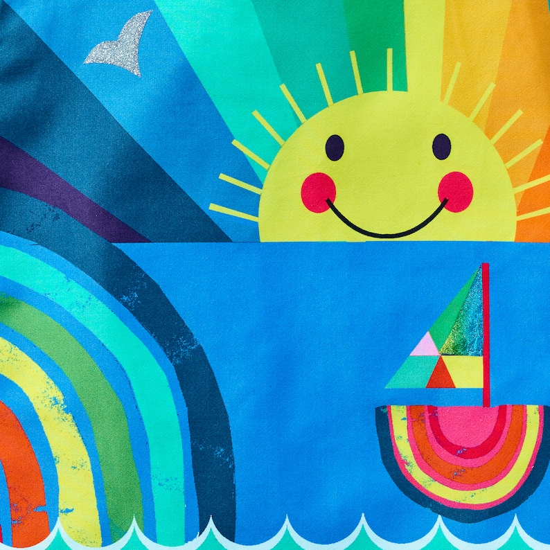 Girls Summer Holiday Print Dress With Rainbow Sunset | Etsy