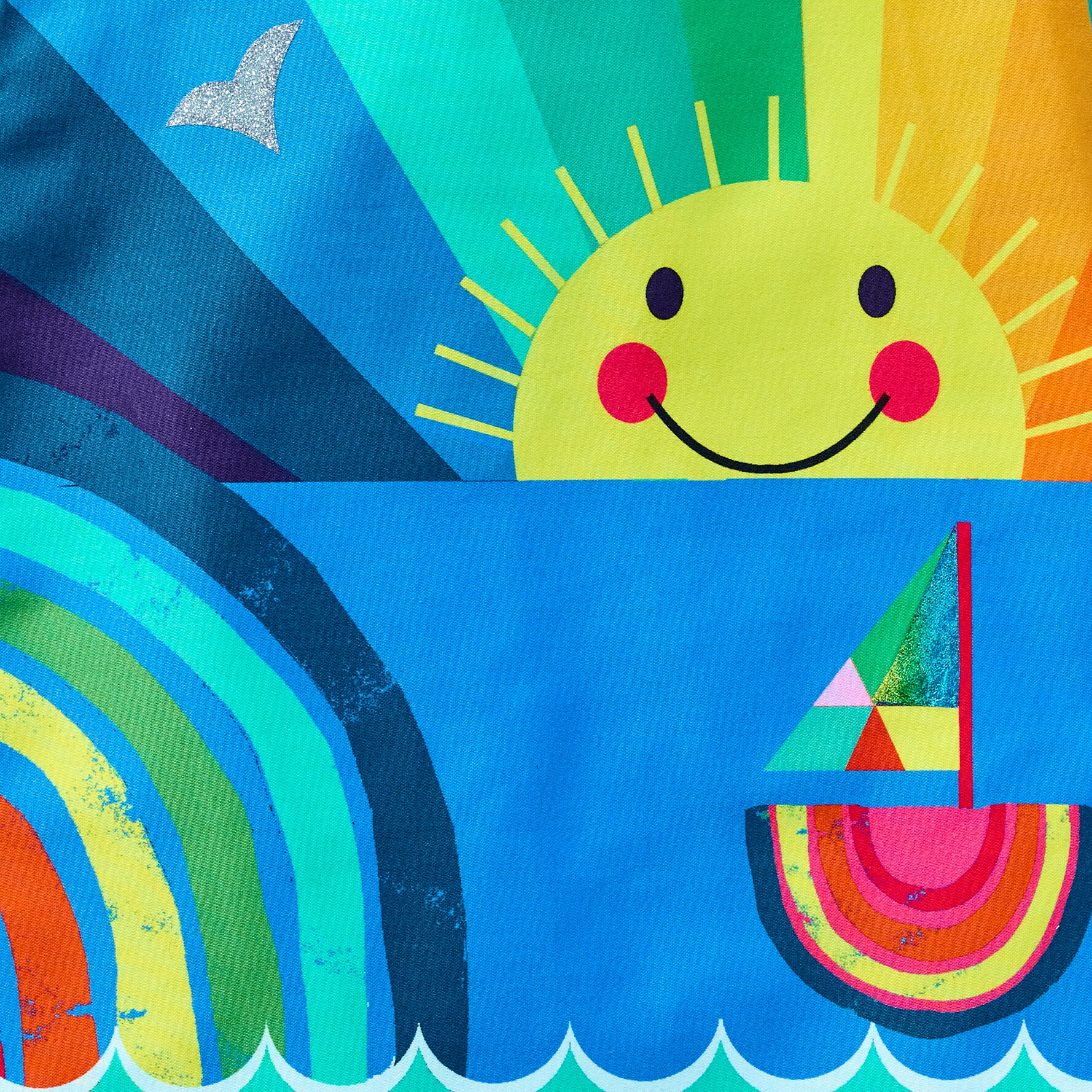 Girls Summer Holiday Print Dress With Rainbow Sunset - Etsy