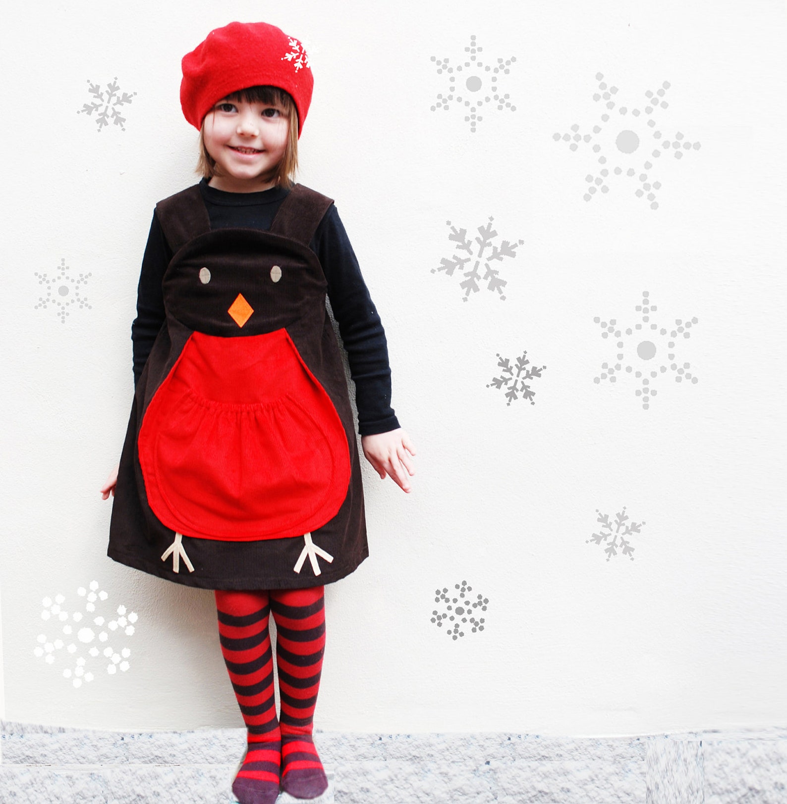 Robin Girls Christmas Pinafore Dress - Etsy
