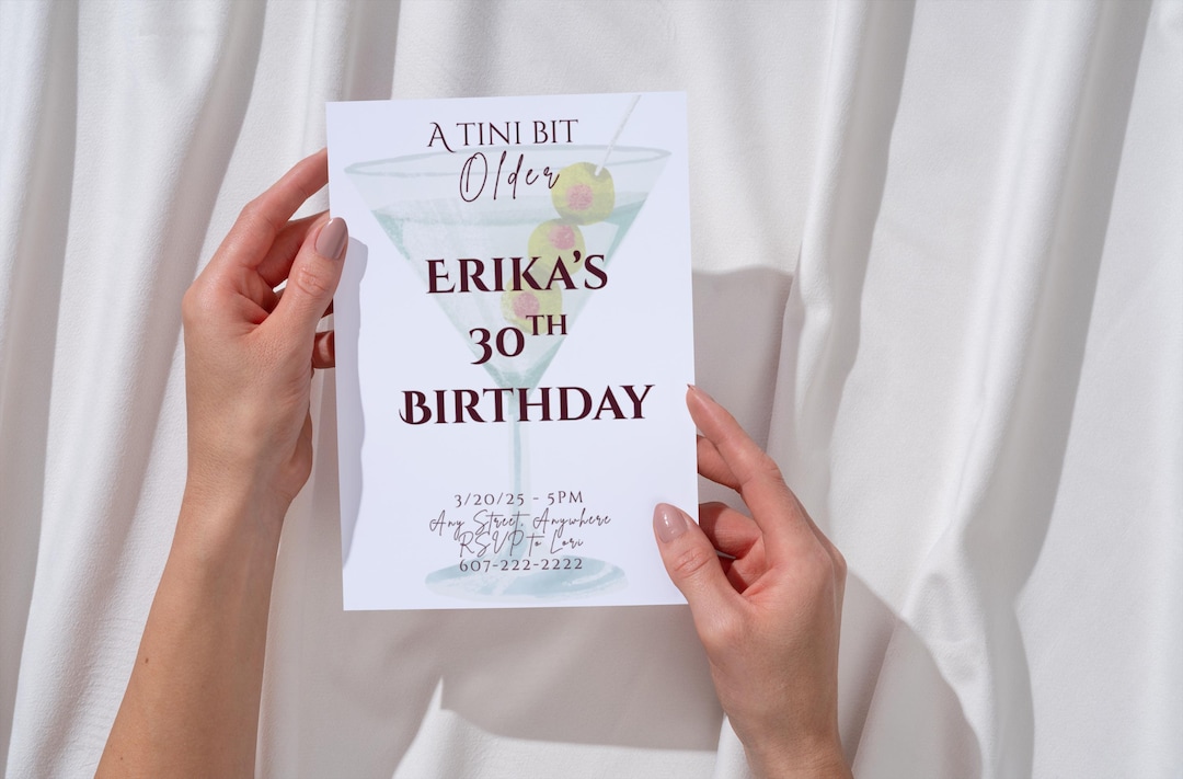 Editable Adult Birthday Invitation | Modern Minimal Birthday Invite ...