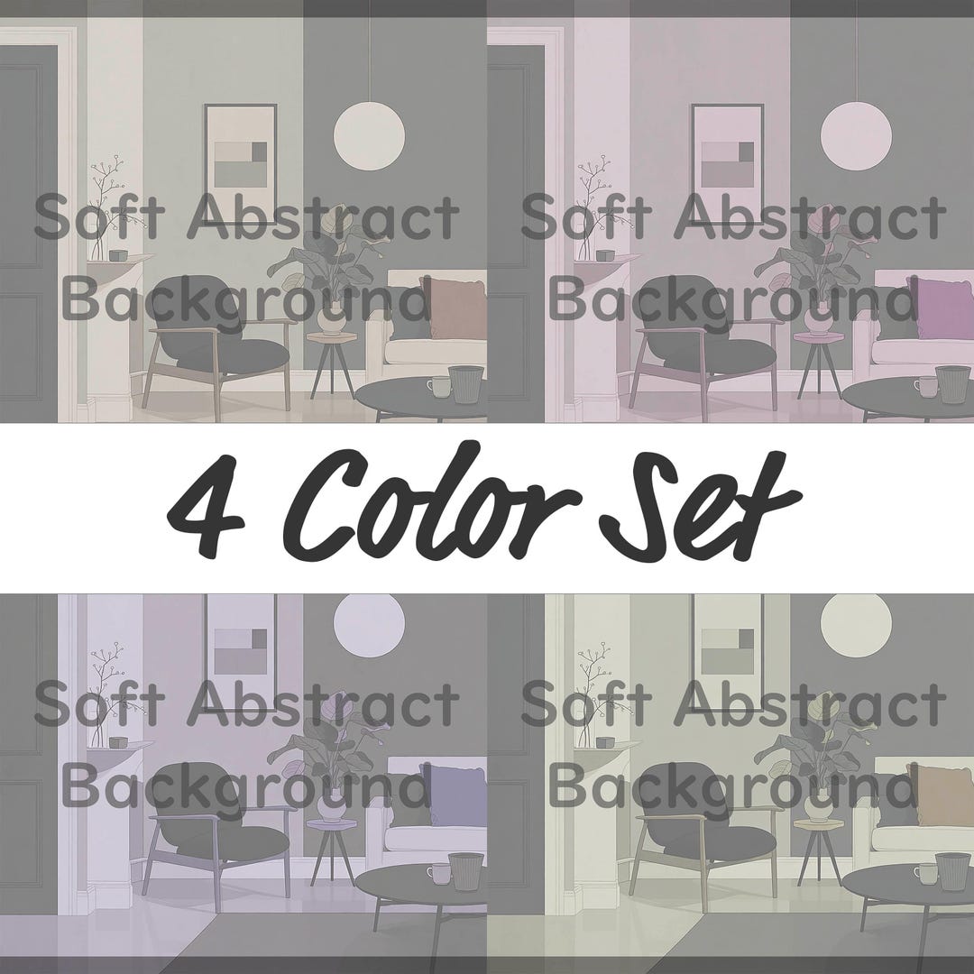 03_muted Modern Living Room Interior Illustration Background – 4 Color ...