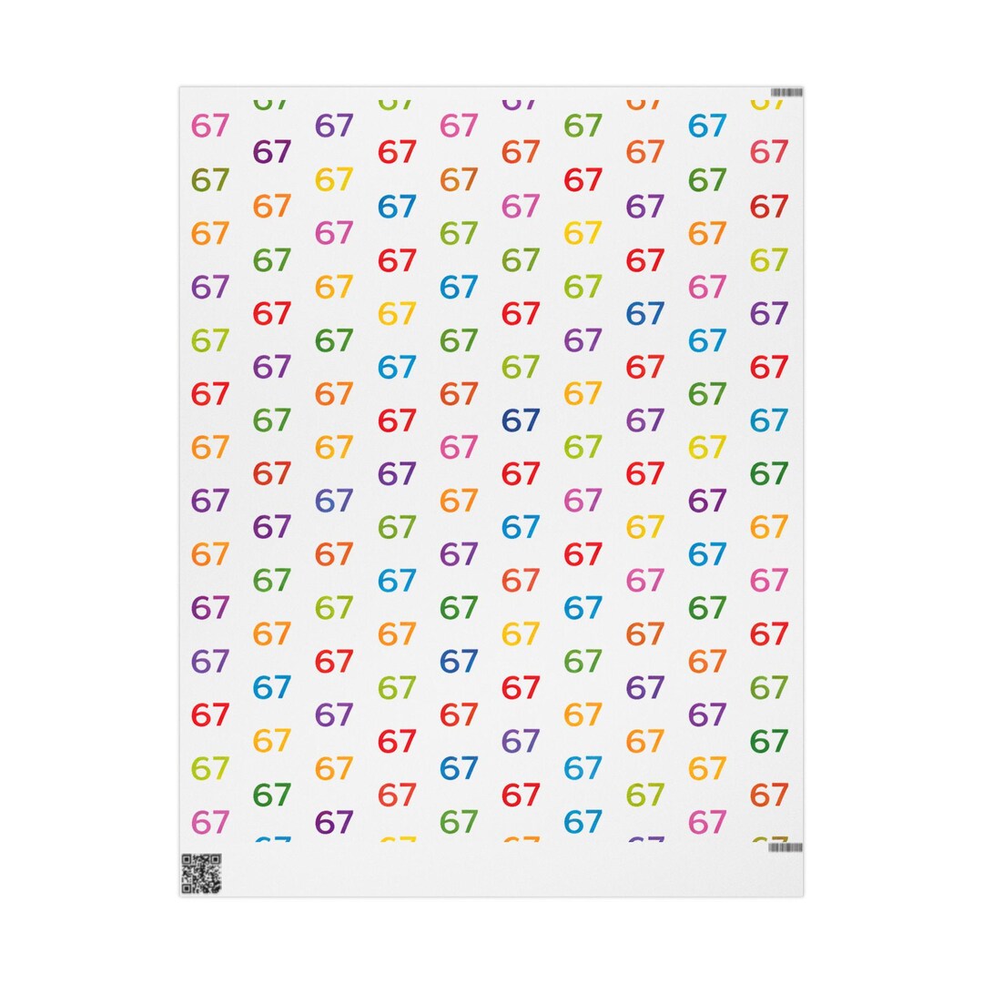 Colorful '67' Pattern Wrapping Paper | Birthday Number Print - Etsy