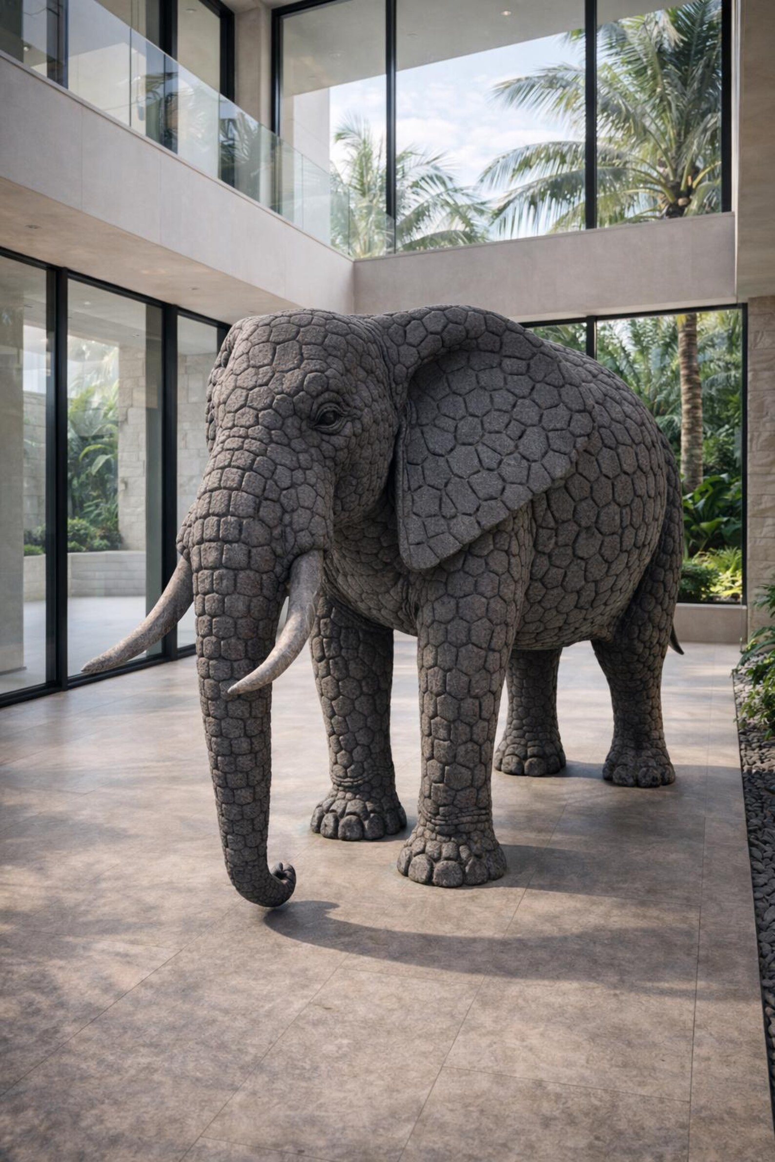 Luxury African Elephant Statue • Monumental Hand Sculpted Terrastone ...