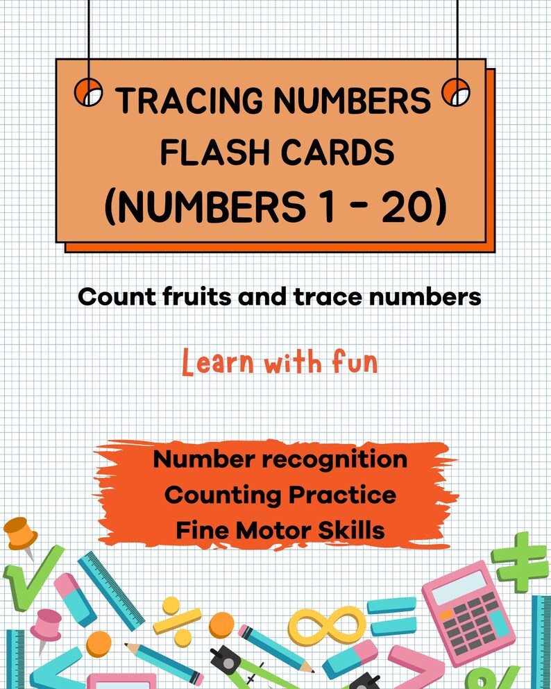 Fruit Counting Flash Cards | Number Tracing, Preschool Math (PDF ...
