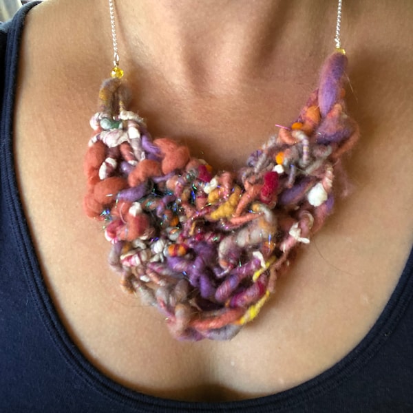 Fiber Necklace - Etsy