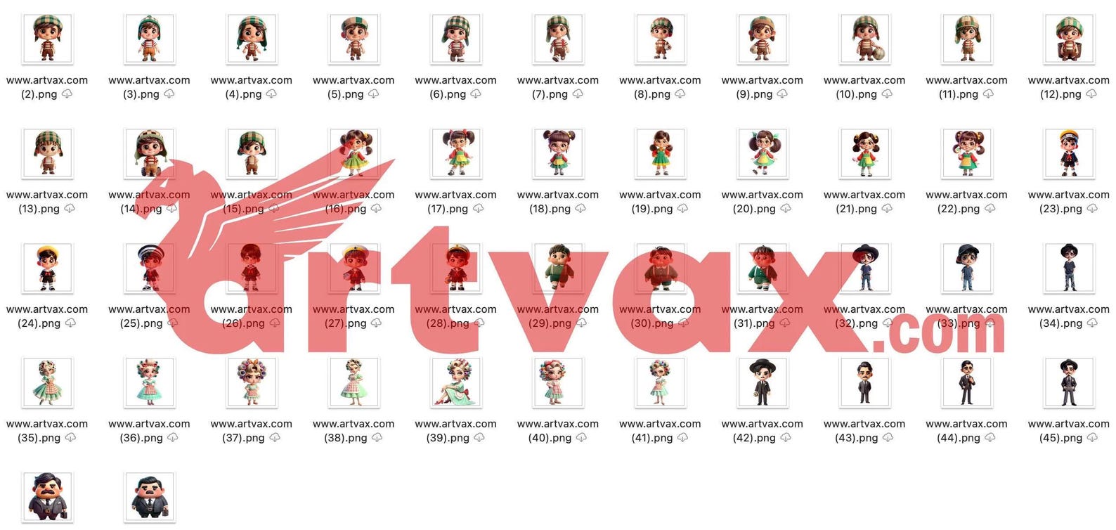 Turma Do Chaves PNG Bundle | Chibi El Chavo Del 8 Clipart | 3D Cartoon ...