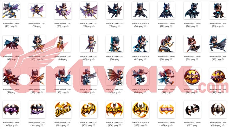 Batgirl PNG Bundle | Cute 3D Super Heroine Sublimation | Bat Girl Chibi ...