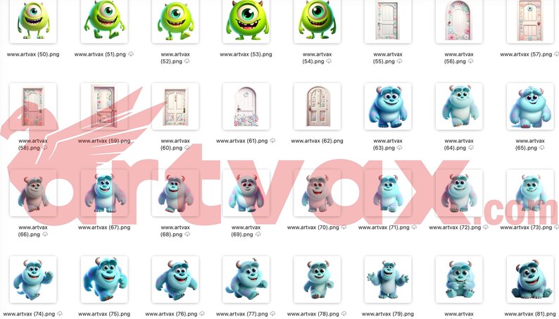 Monsters Inc Clipart Bundle | Boo, Mike & Sulley PNG | Monsters ...