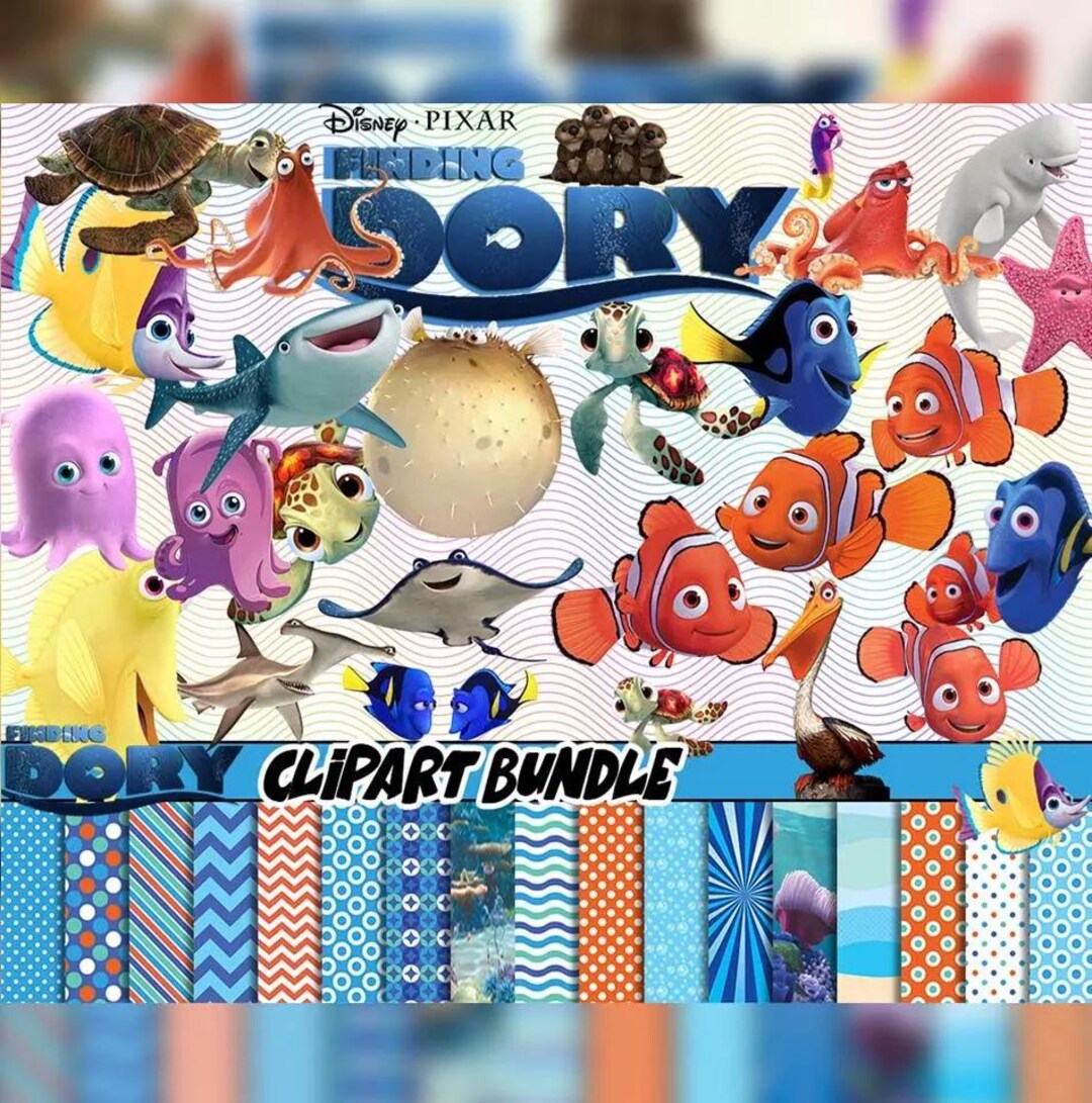 Finding Dory PNG Bundle | Nemo Clipart Collection | Dory Marlin Hank ...