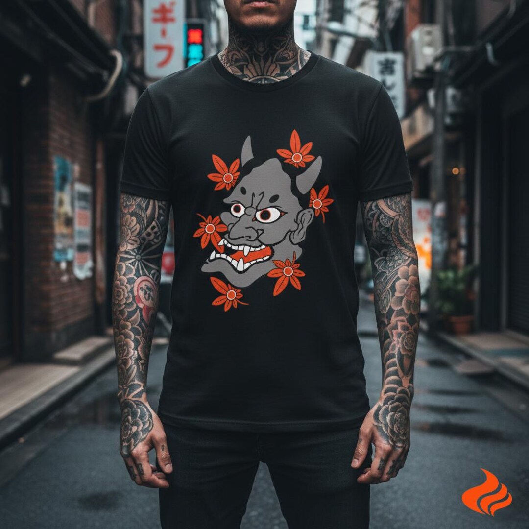 Kuro Designs Hannya T-shirt, Japanese Style, Graphic Tee, Streetwear ...