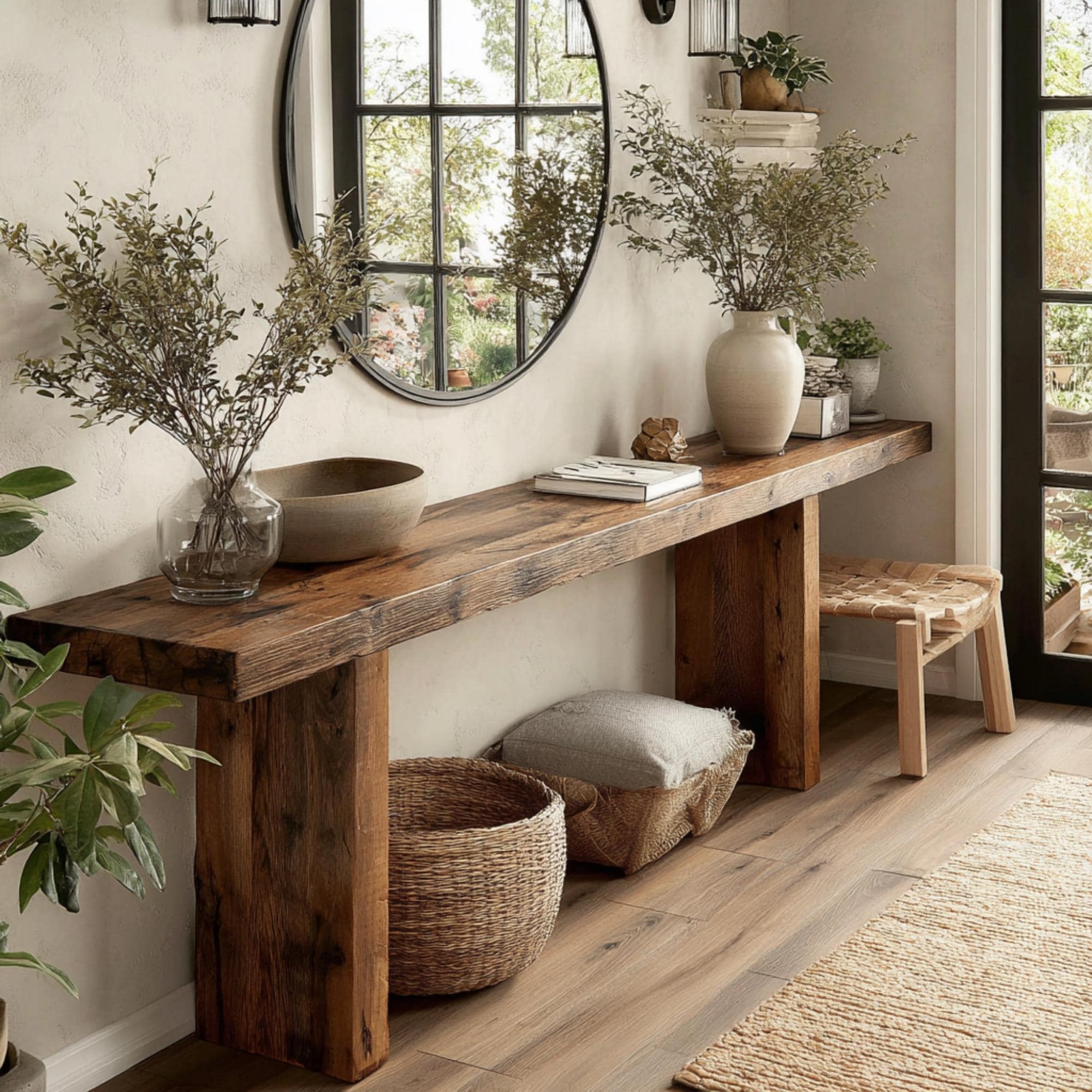 Handmade Solid Walnut Console Table – Rustic Entryway Furniture - Etsy
