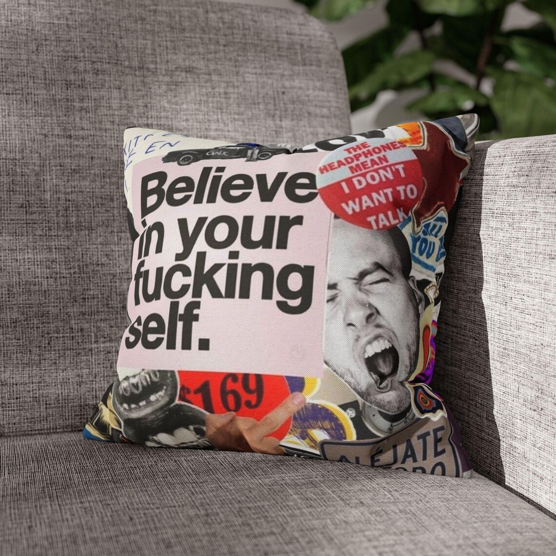 Retro Pillowcase | Collage Typography - Etsy
