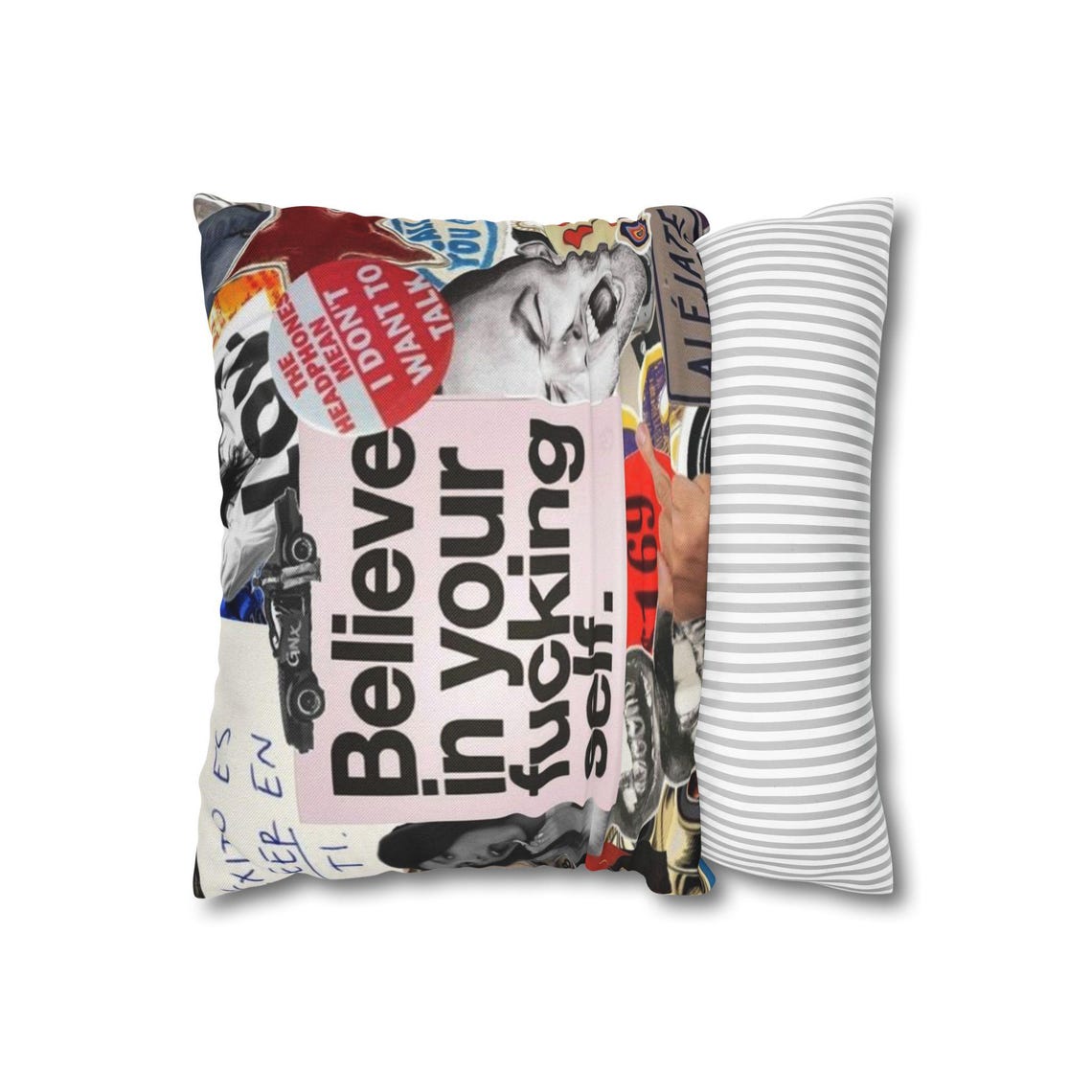 Retro Pillowcase | Collage Typography - Etsy