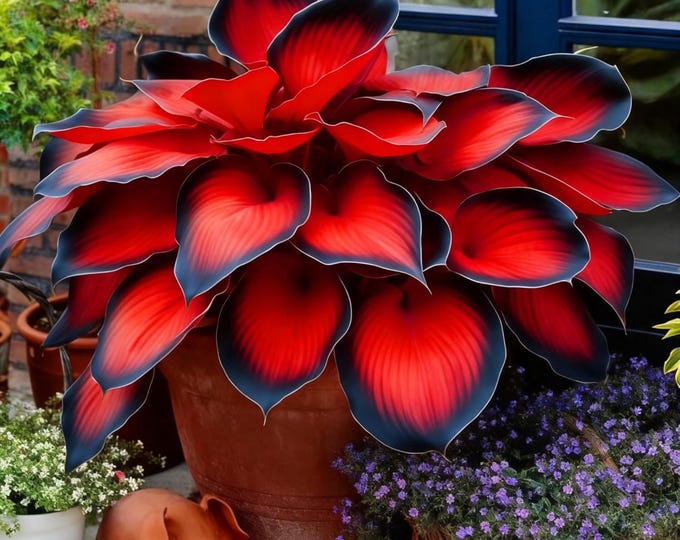 200+ Red & Black Hosta Seeds – Perennial Heirloom Non-gmo Shade Plant ...