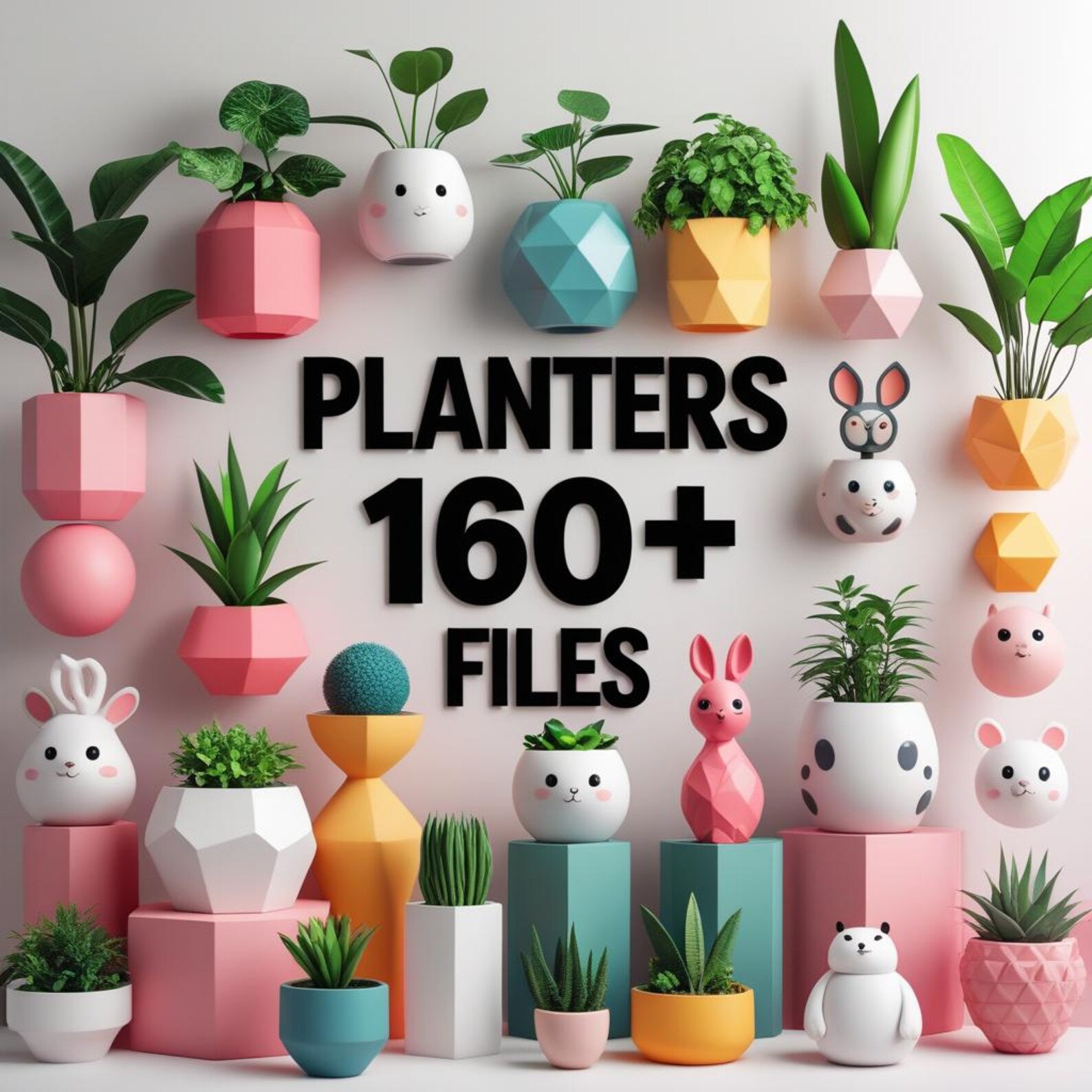 3D Printable Planter STL Bundle – 160+ Modern Plant Pot Designs ...