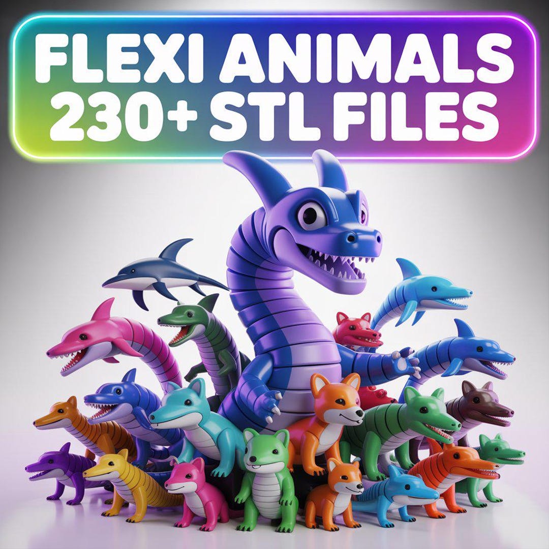 Articulated Flexi Animals STL Bundle | 230+ 3D Print Toy Models ...