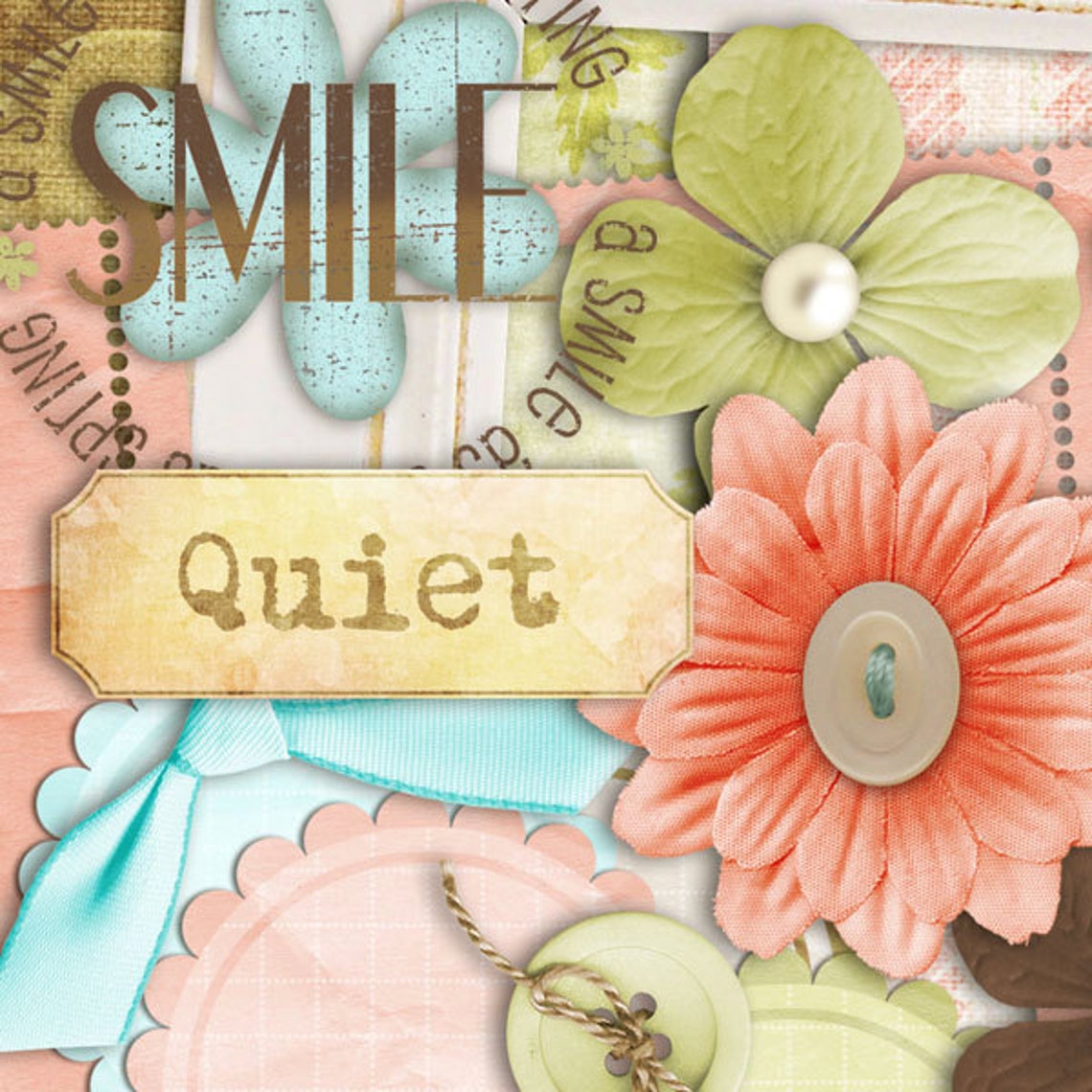 Digital Scrapbook Kit Instant Download - Whispers of Spring - 10 ...