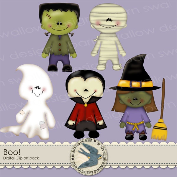 Digital Clip Art Pack - "boo" - for Halloween, Costume Party, With ...