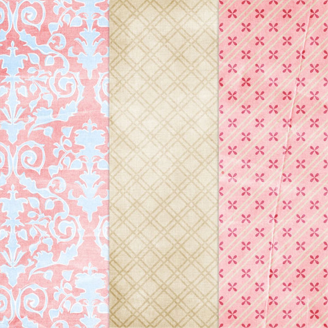 Digital Scrapbook Paper Pack, Cherry Blossom - 12" X 12" Instant ...