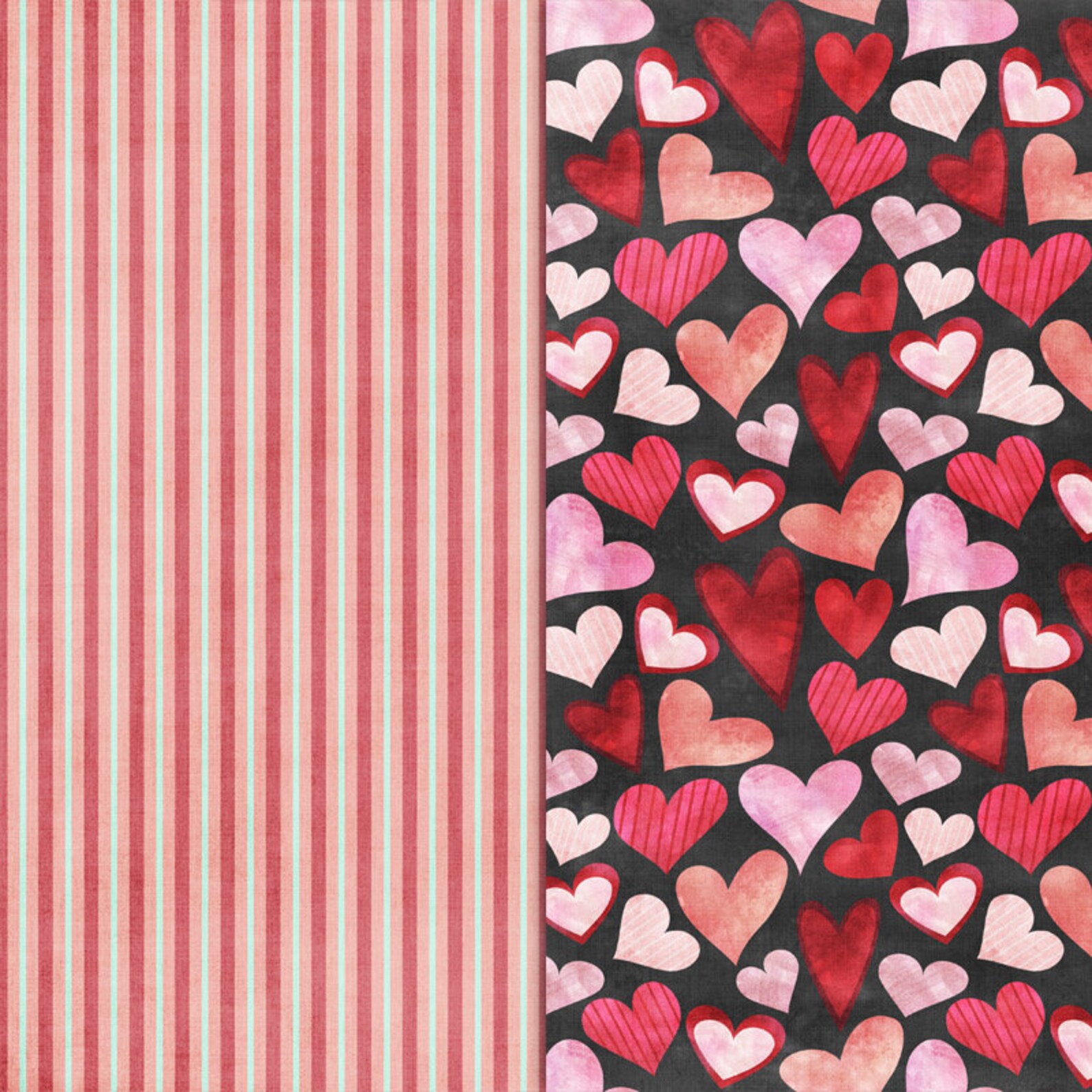 Digital Scrapbook Paper Pack Instant Download - "love is in the Air ...