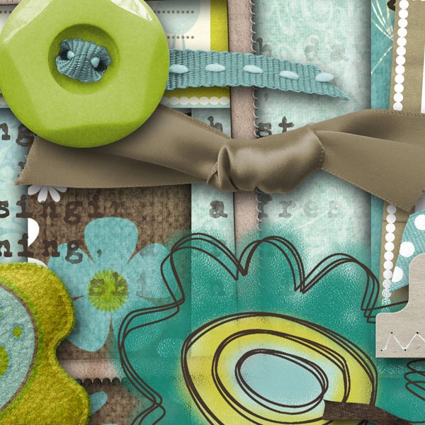 Digital Scrapbook Kit, New Beginnings - 10 Digital 12" X 12" Papers and ...