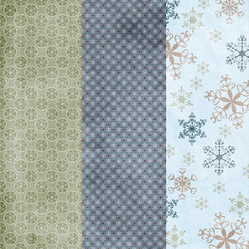 Digital Scrapbook Paper Pack Instant Download - Woodland Winter -10 12 ...