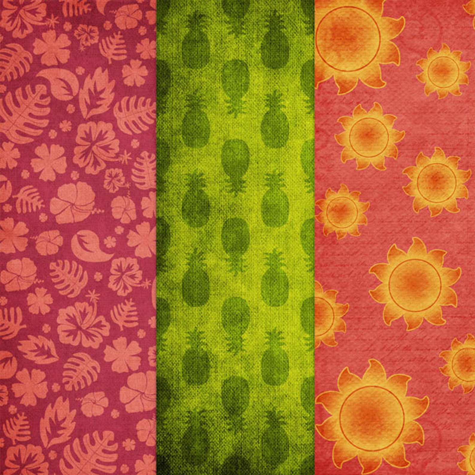 Digital Scrapbook Paper Pack Instant Download - "tropical Dreams" -10 ...