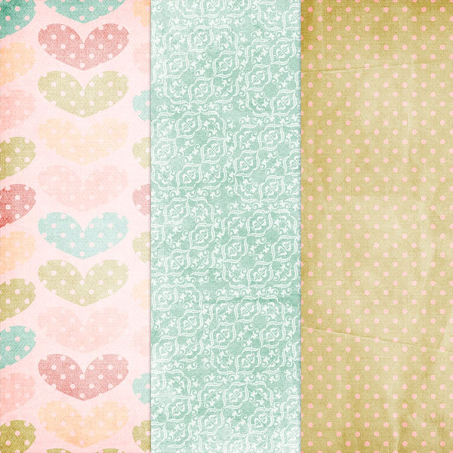 Digital Scrapbook Paper Pack, Roses Are Red - 10 12" X 12" Instant ...