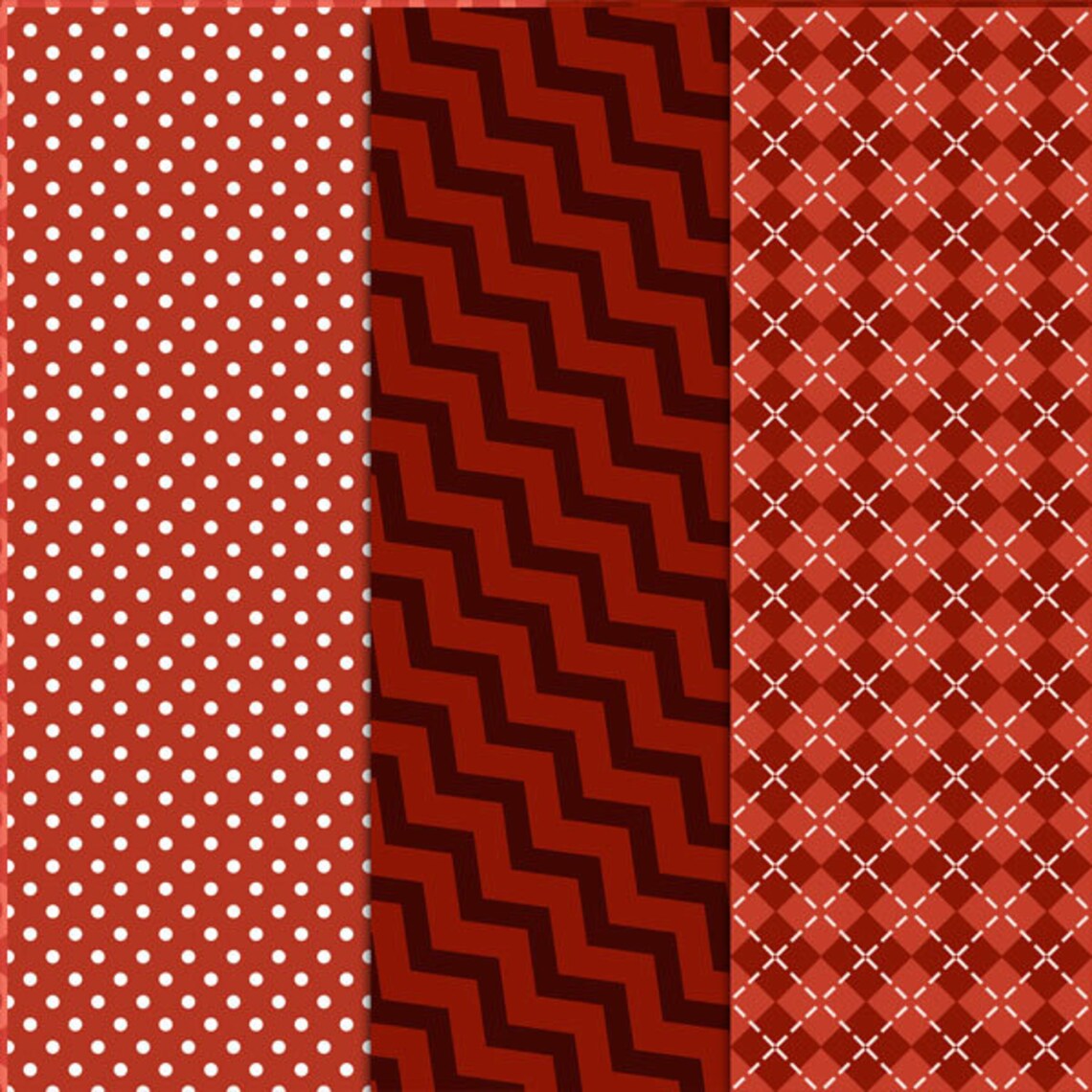 Digital Scrapbook Paper Pack Instant Download - the Basics: Red ...