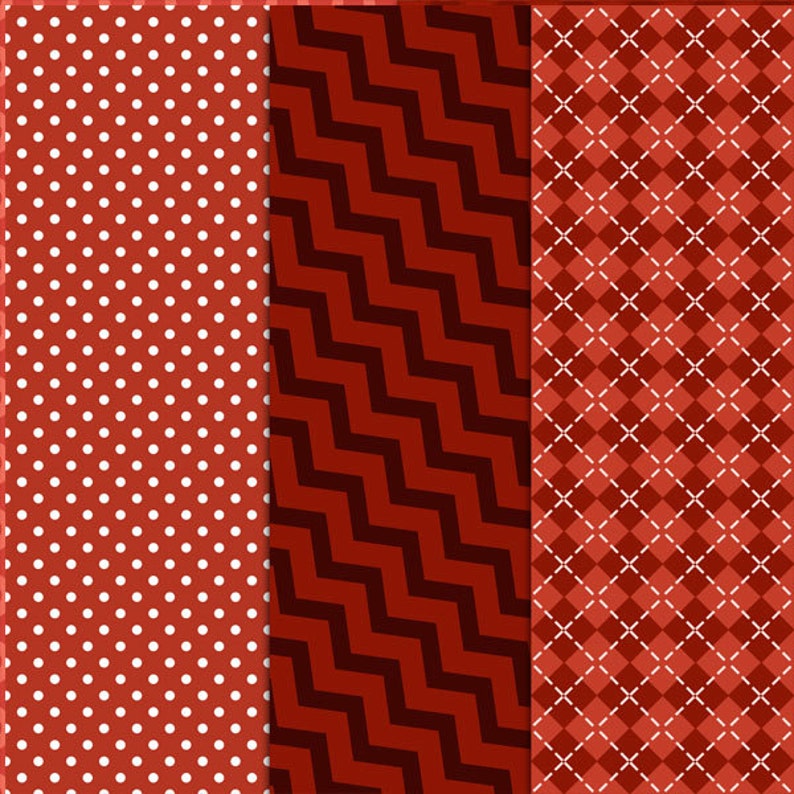 Digital Scrapbook Paper Pack Instant Download - the Basics: Red ...