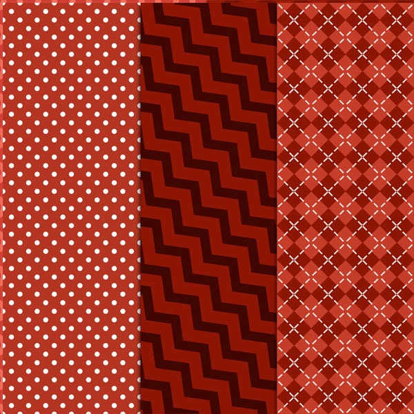 Digital Scrapbook Paper Pack Instant Download - the Basics: Red ...