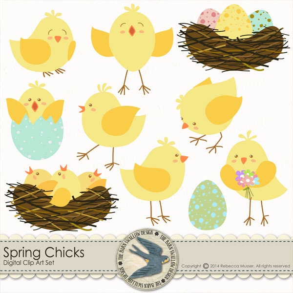 Digital Clip Art Pack Instant Download - "spring Chicks" - Great for ...