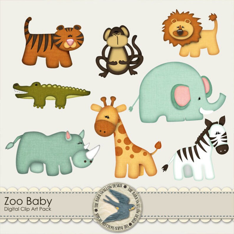 Zoo Baby Digital Clip Art Pack - Instant Download - Etsy