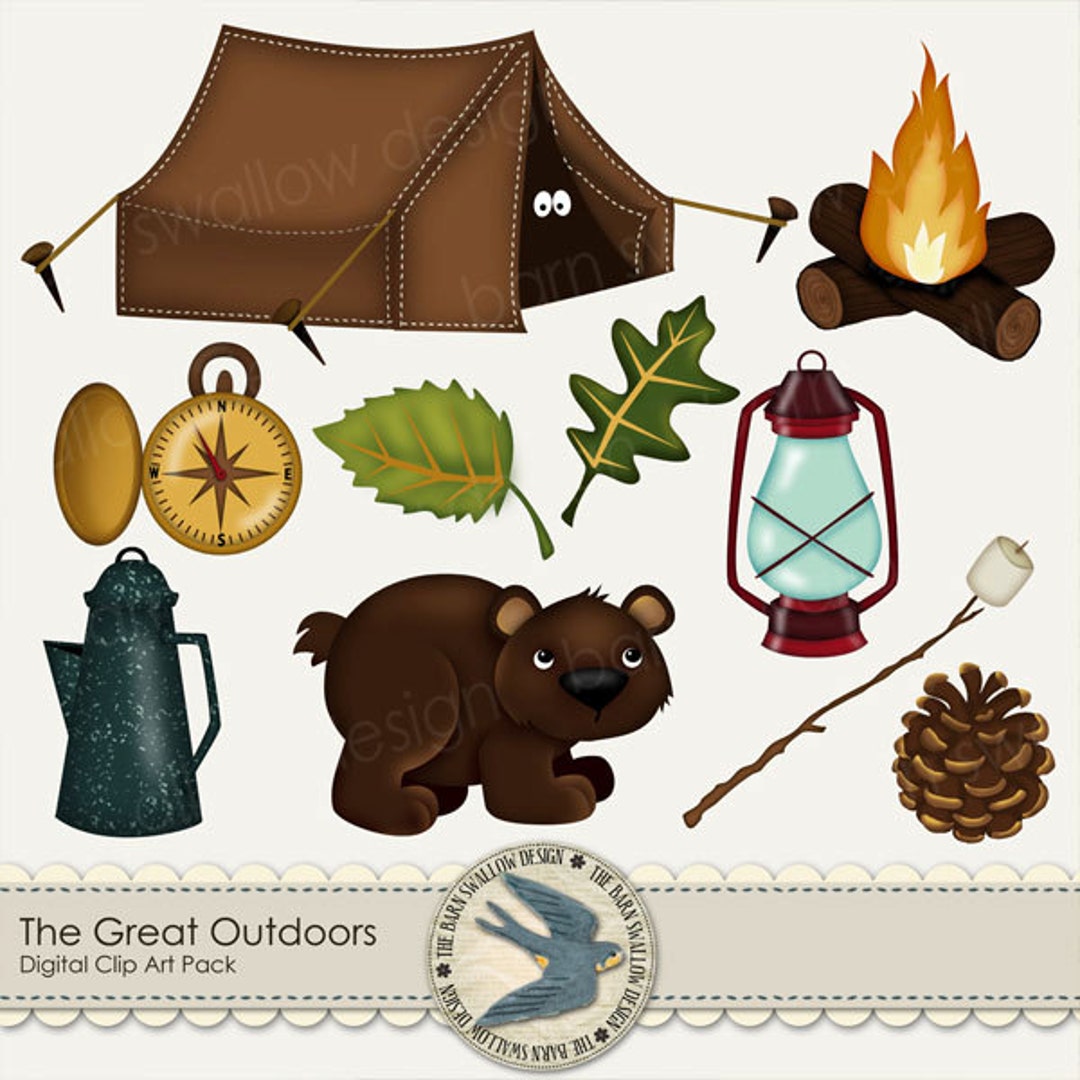 Digital Clip Art Pack Instant Download - "the Great Outdoors" - Great ...