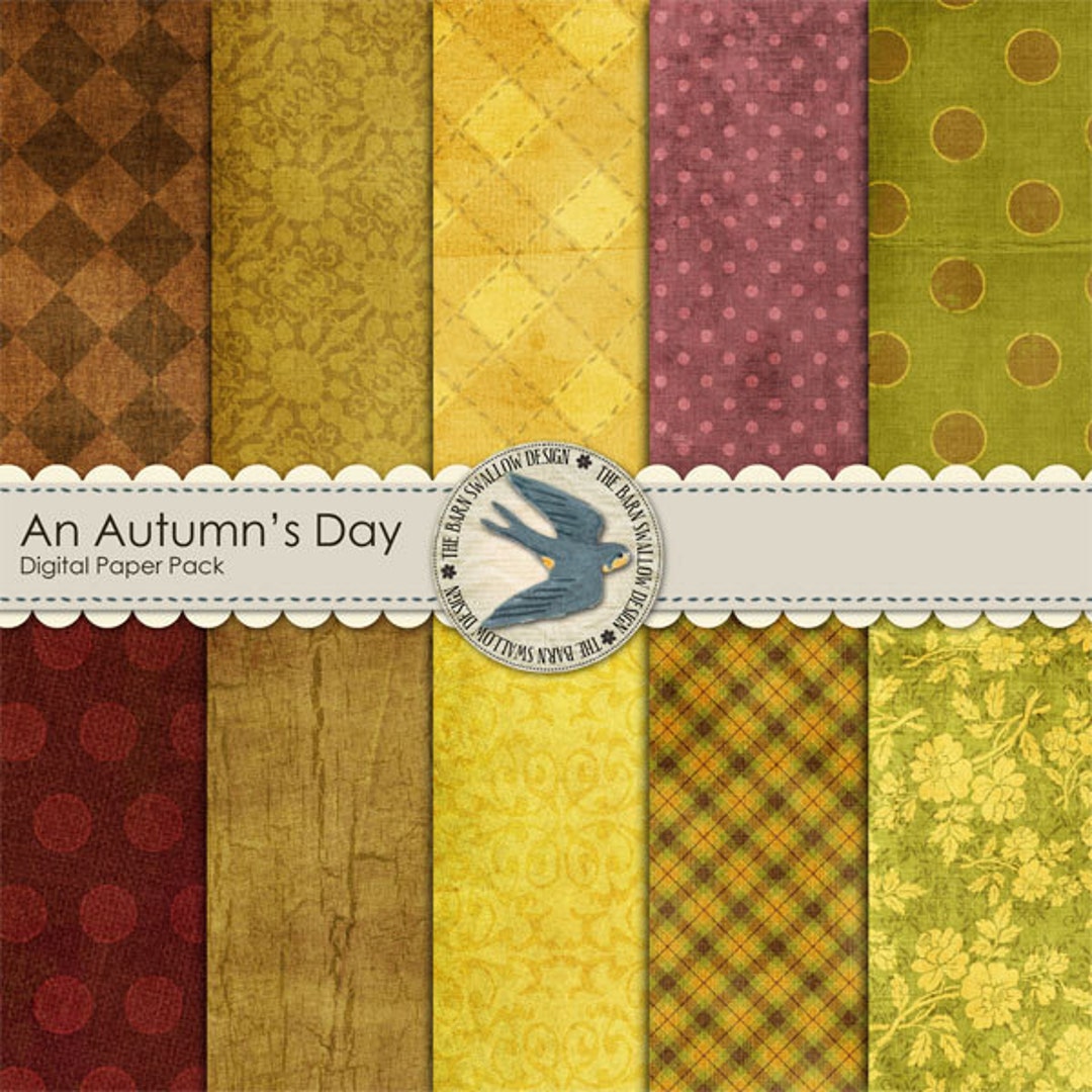 Digital Scrapbook Paper Pack Instant Download, an Autumn's Day - 12" X ...